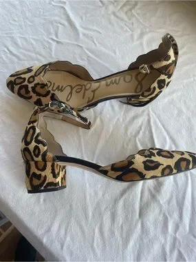 Sam Edelman | Shoes | Sam Edelman Leopard Print Scalloped Anklestrap ...